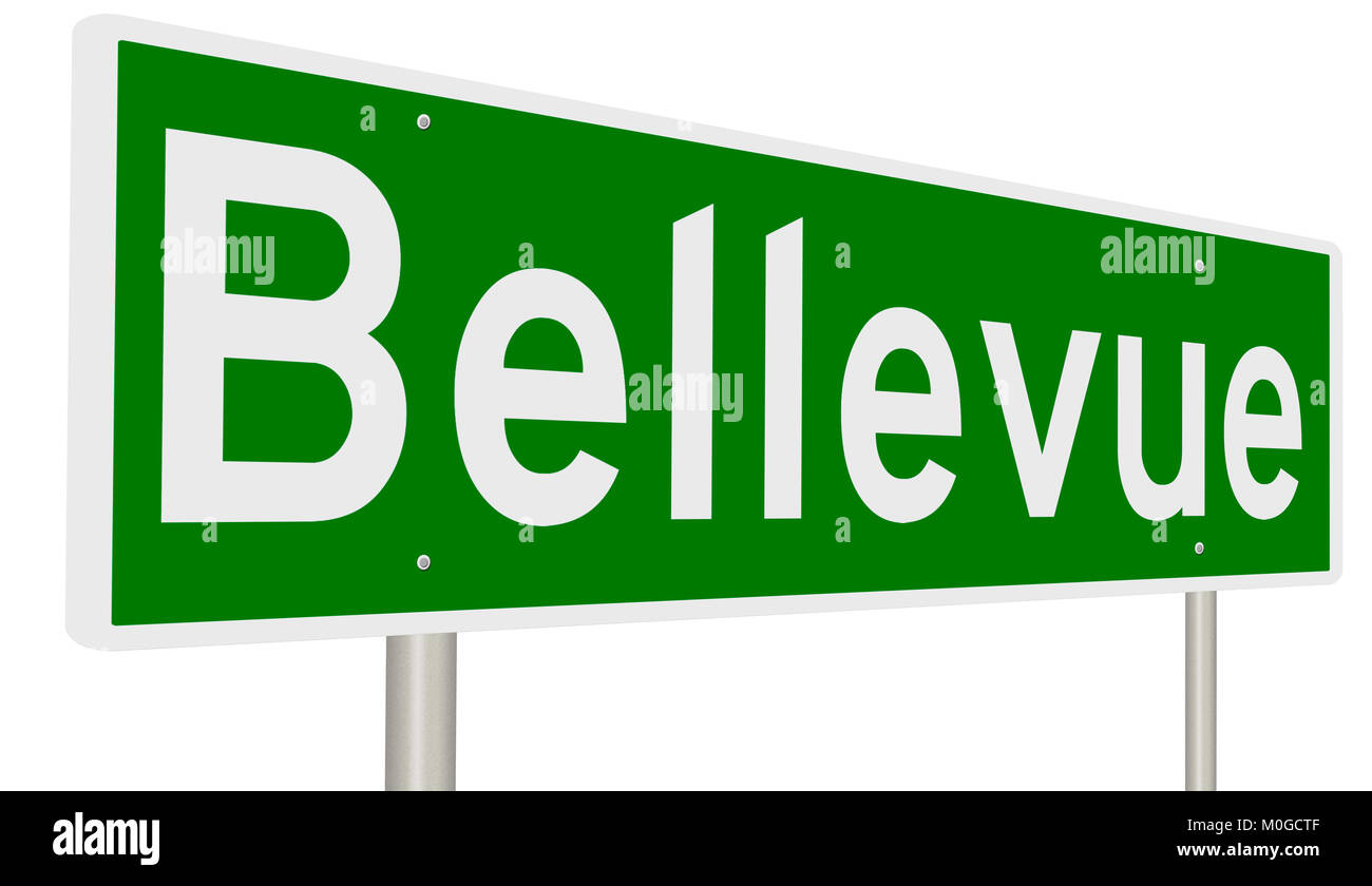 A 3d rendering of a green highway sign Stock Photo - Alamy