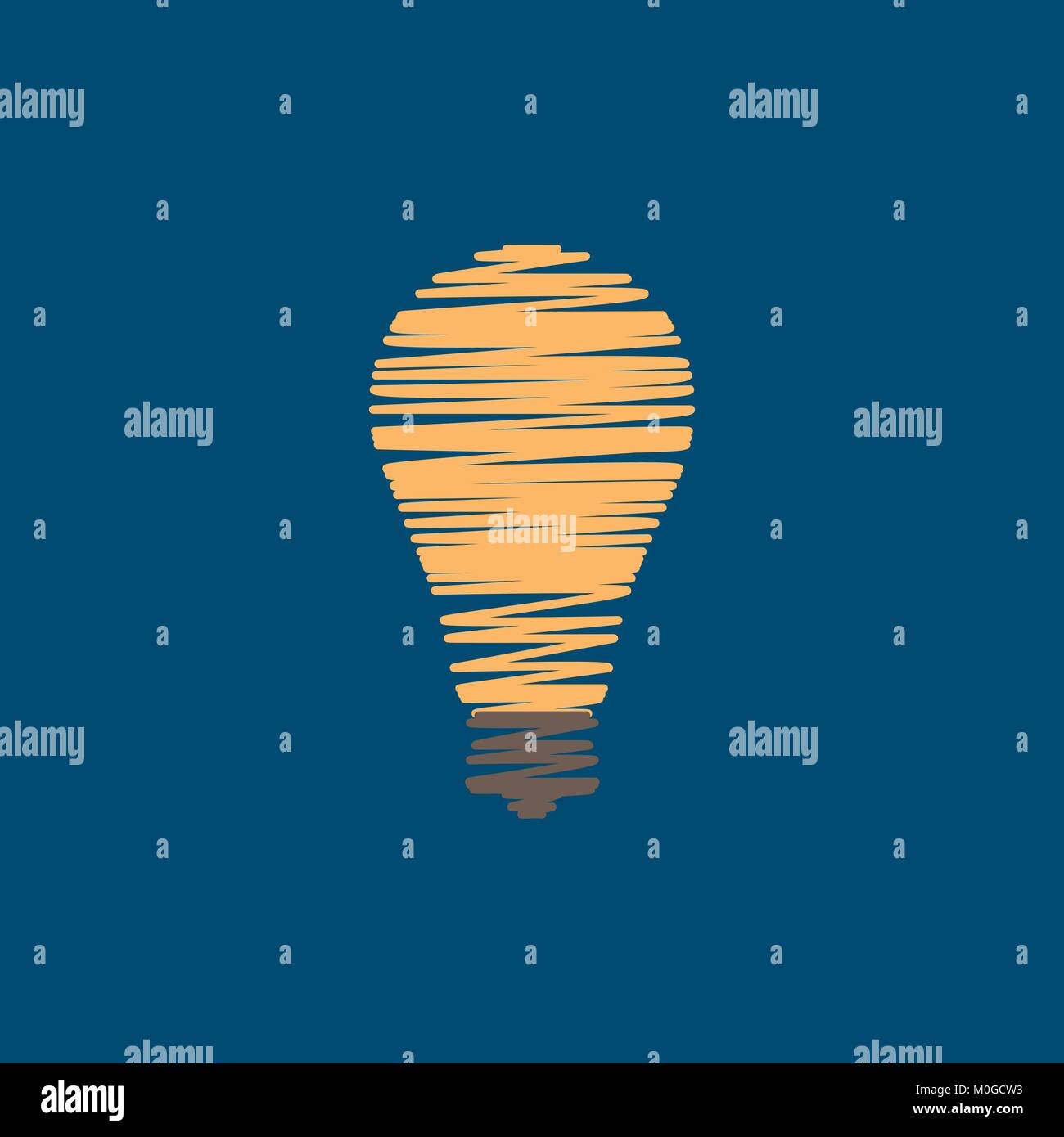 Light Bulb Shape as Inspiration Concept. Flat Style Stock Vector Image ...