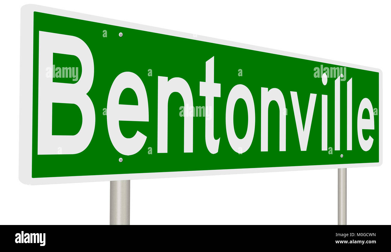 A 3d rendering of a green highway sign Stock Photo - Alamy