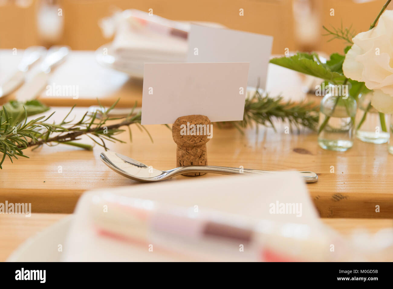 Wedding reception table set up for an event Stock Photo - Alamy