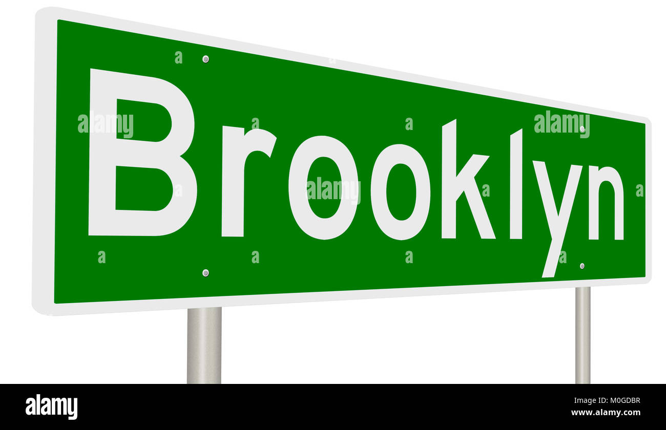 A 3d rendering of a green highway sign Stock Photo - Alamy