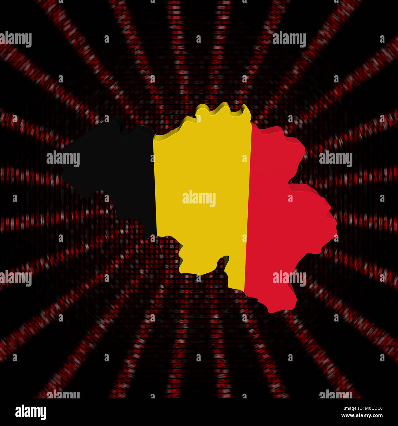 Belgian map flag on red hex code burst illustration Stock Photo - Alamy