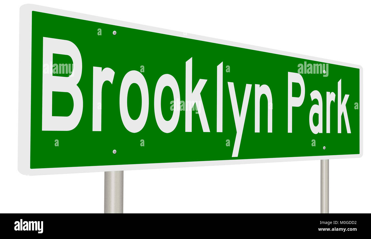 A 3d rendering of a green highway sign Stock Photo - Alamy