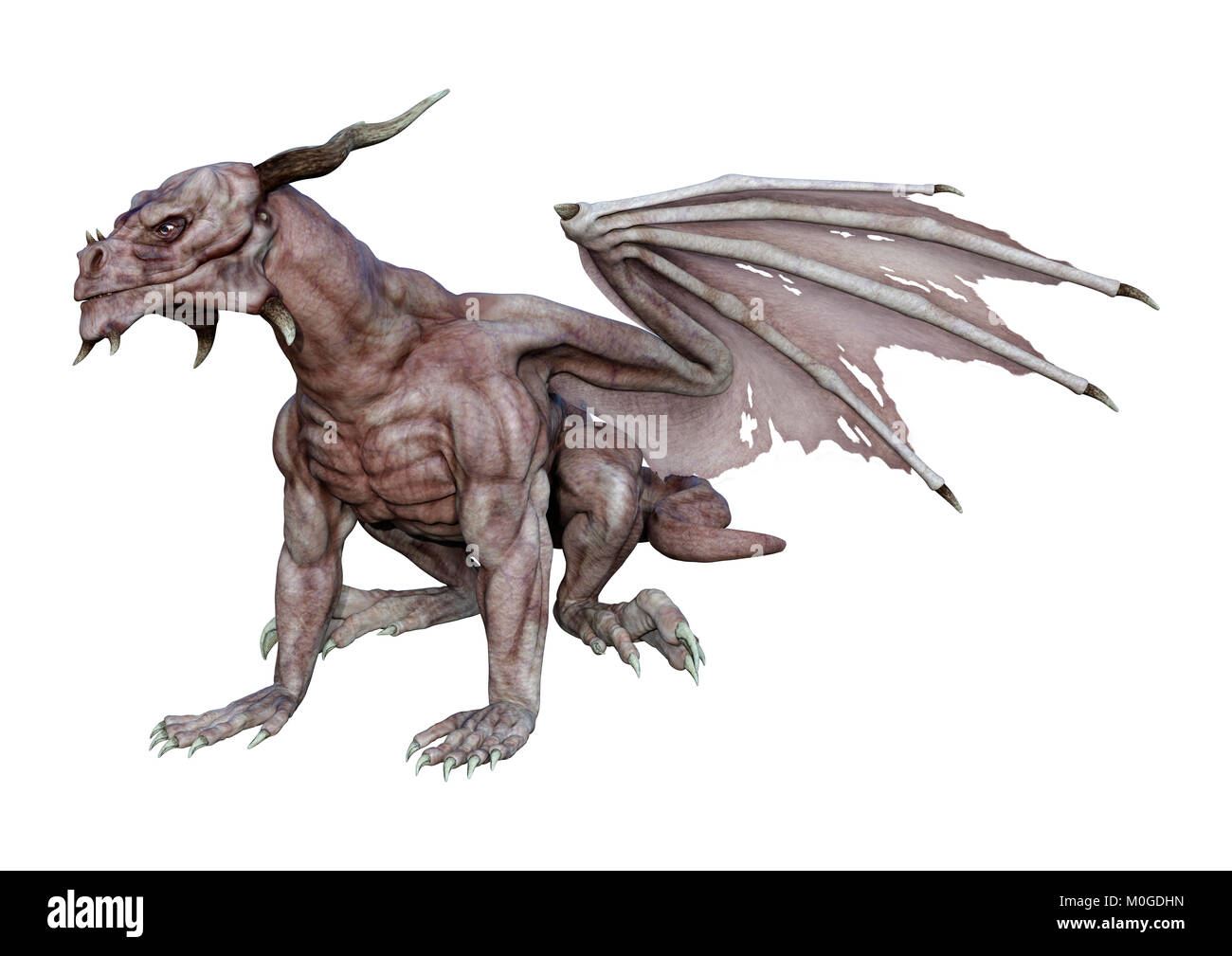 3D rendering of a fantasy vampire dragon isolated on white background ...