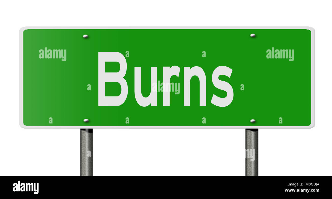 A 3d rendering of a green highway sign Stock Photo - Alamy