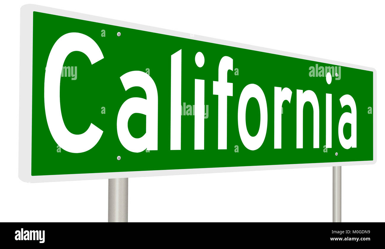 A 3d rendering of a green highway sign Stock Photo - Alamy