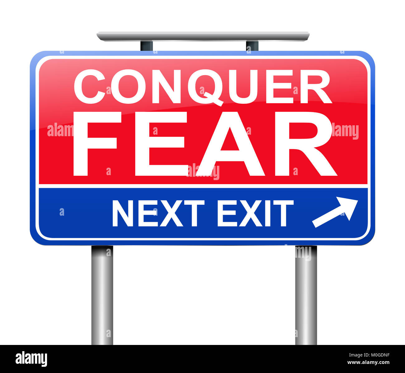 3d Illustration depicting a sign with a conquer fear concept Stock ...