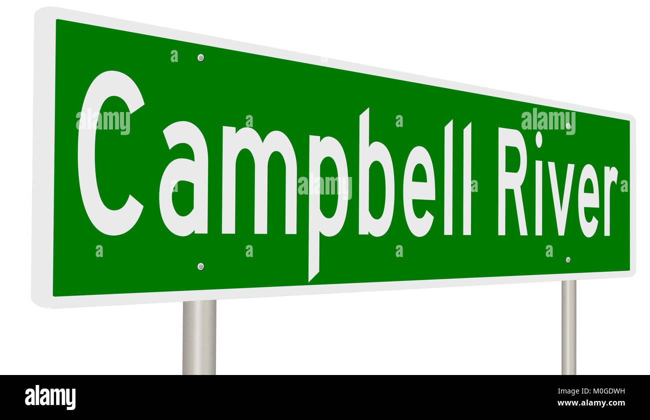 A 3d rendering of a green highway sign Stock Photo - Alamy