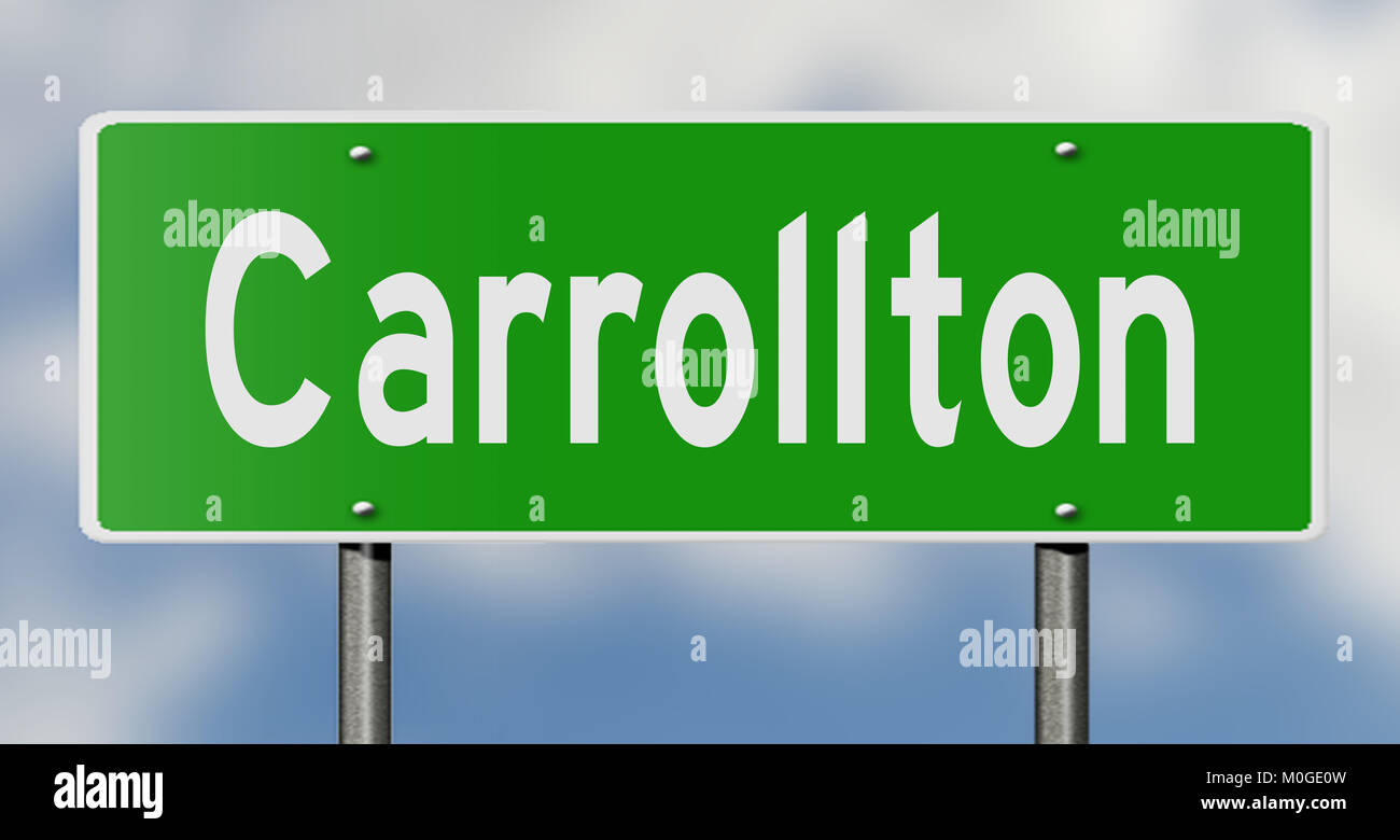 A 3d rendering of a green highway sign Stock Photo - Alamy