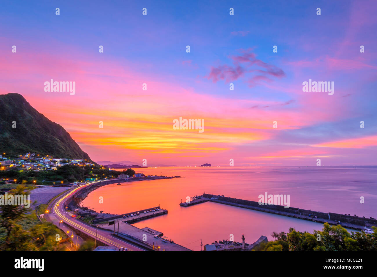 night view of northern coast in taiwan Stock Photo - Alamy