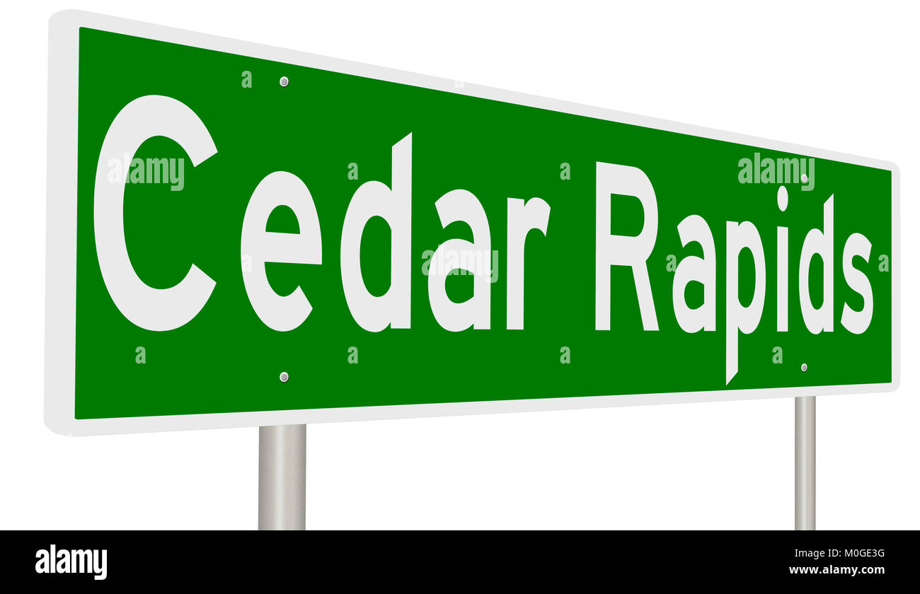 A 3d rendering of a green highway sign Stock Photo - Alamy