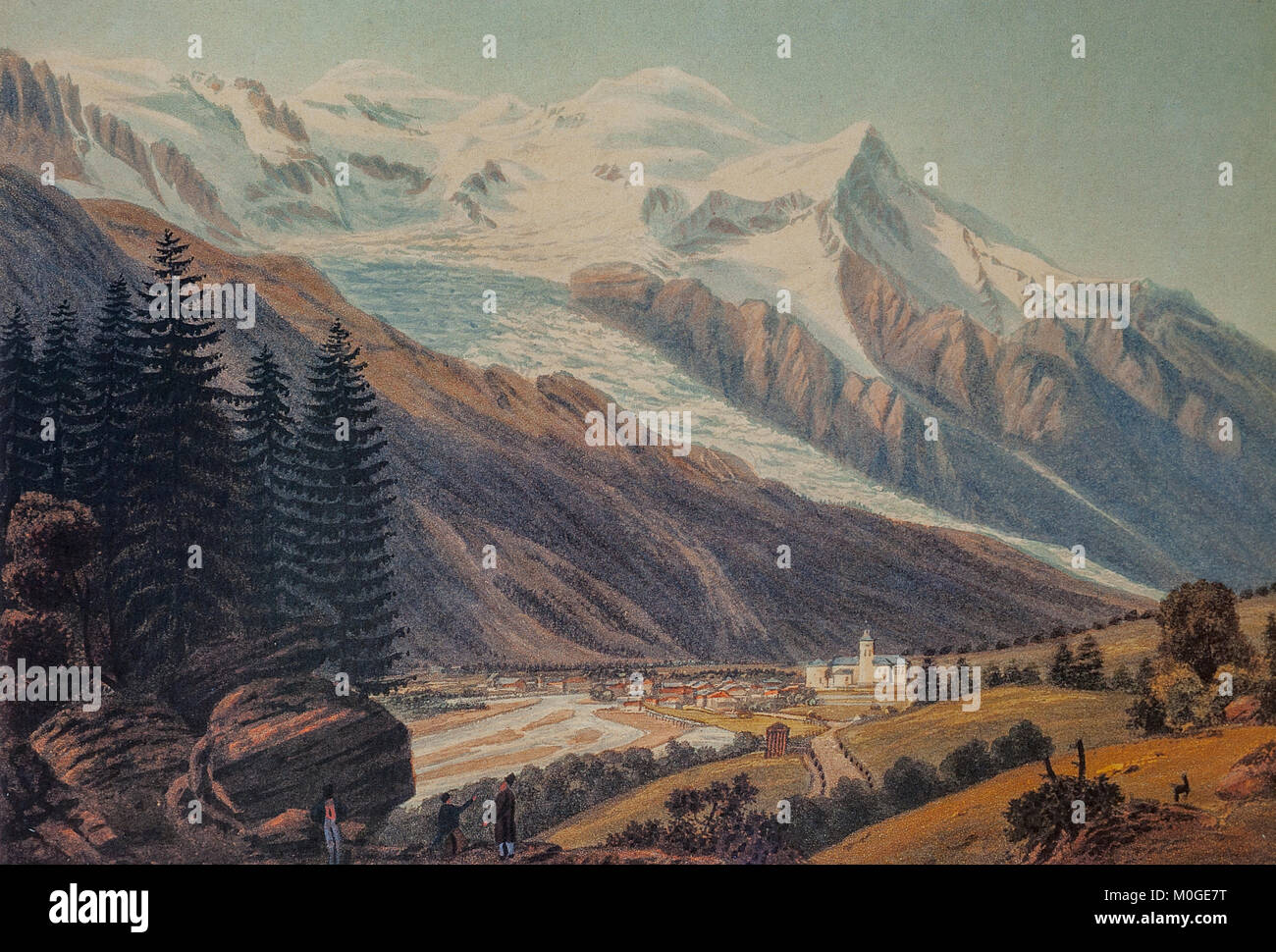 Mont Blanc - View of Mont Blanc and the Chamouni Valley - Gabriel Lory ...