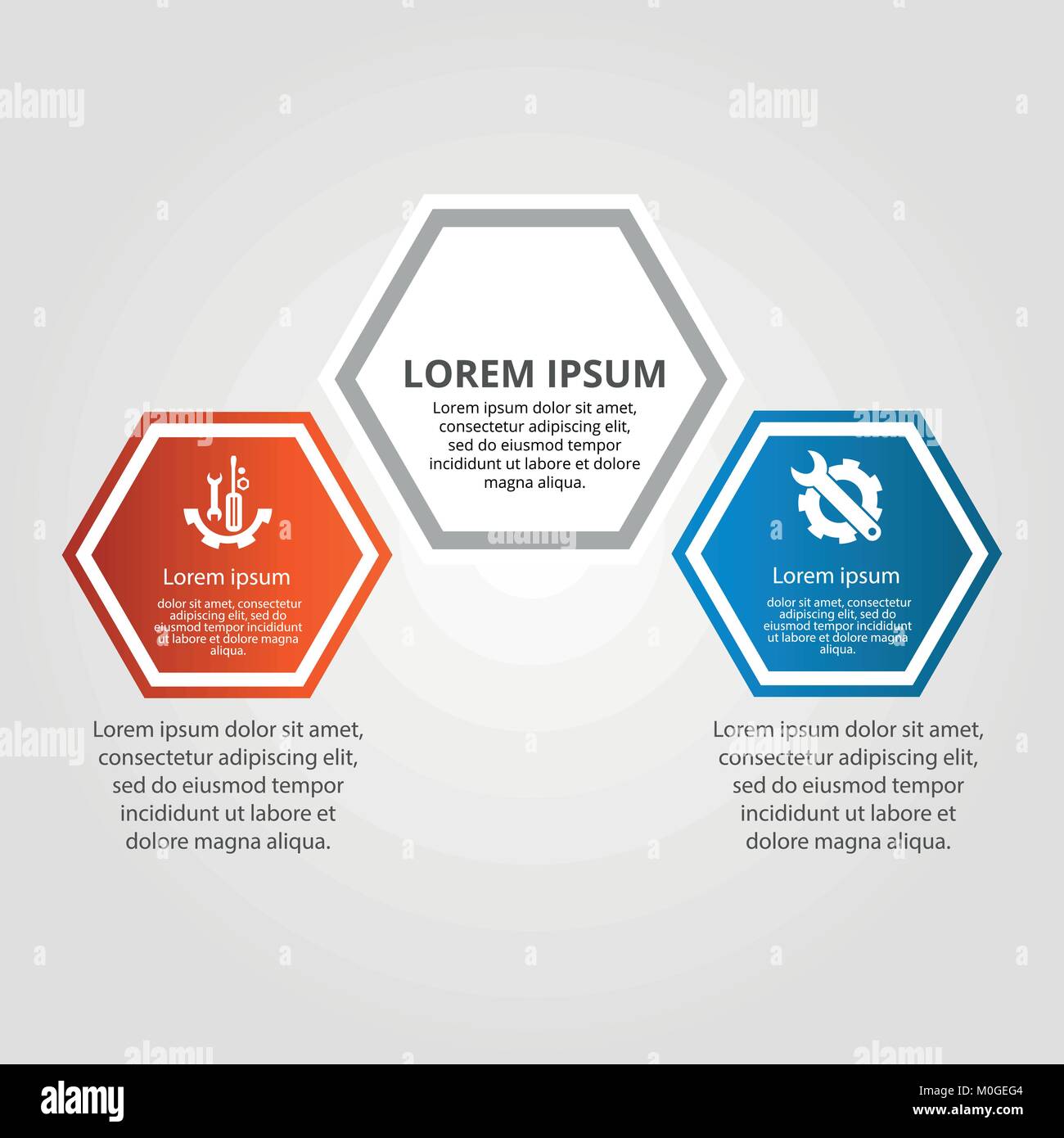 Modern vector illustration. Infographic template with three hexagon ...