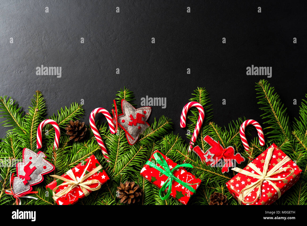 Christmas decorations presents background hi-res stock photography and ...