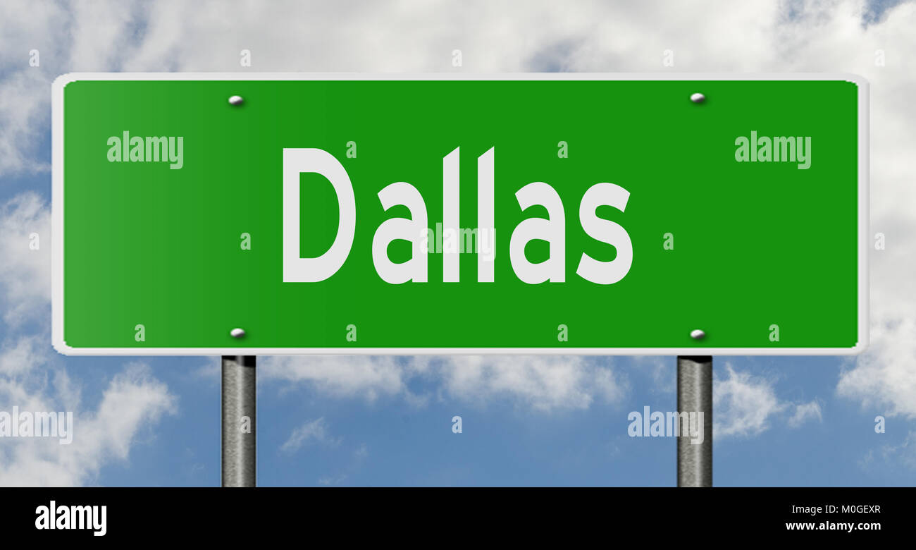 A 3d rendering of a green highway sign Stock Photo - Alamy