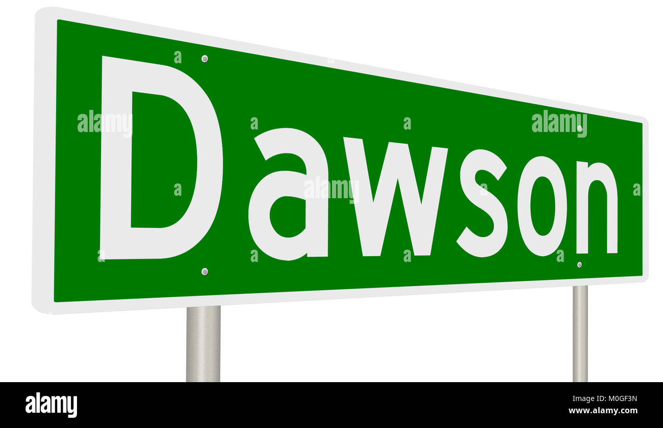 A 3d rendering of a green highway sign Stock Photo - Alamy