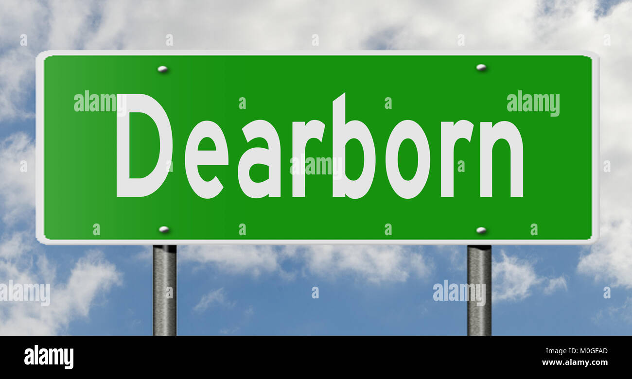 A 3d rendering of a green highway sign Stock Photo - Alamy