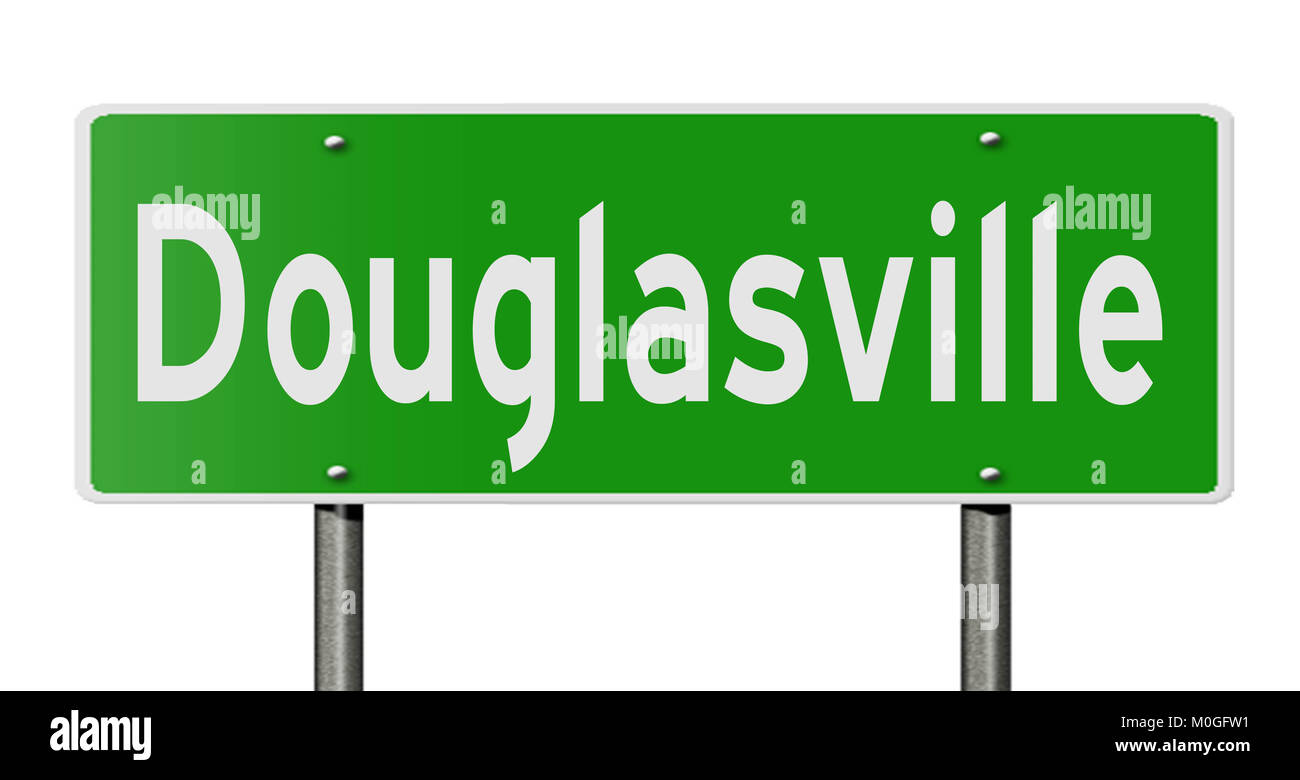 A 3d rendering of a green highway sign Stock Photo - Alamy