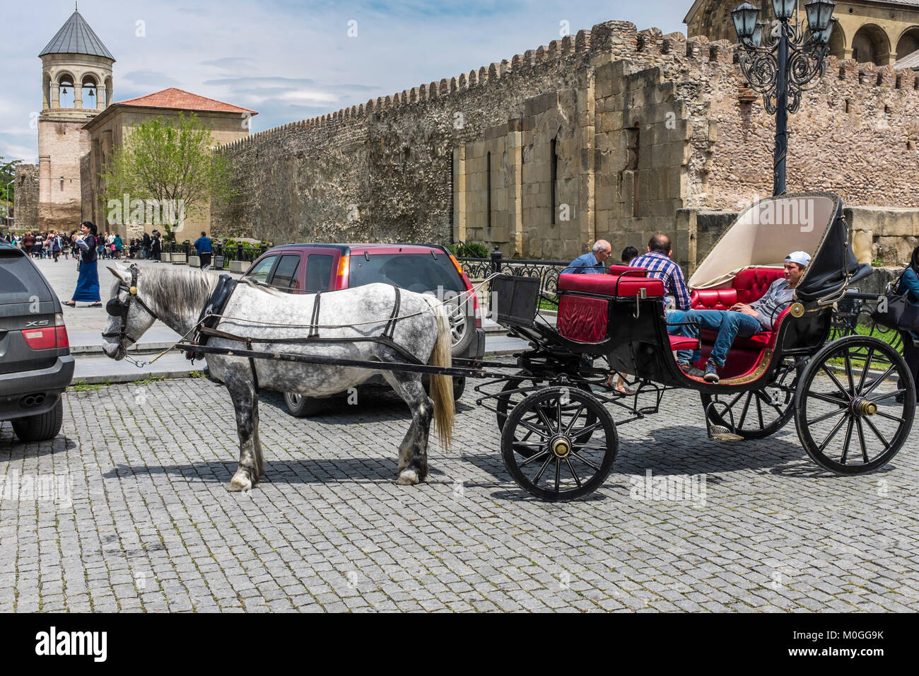 Mtskheta, Georgia, Eastern Europe - Tourists at the ancient city of ...