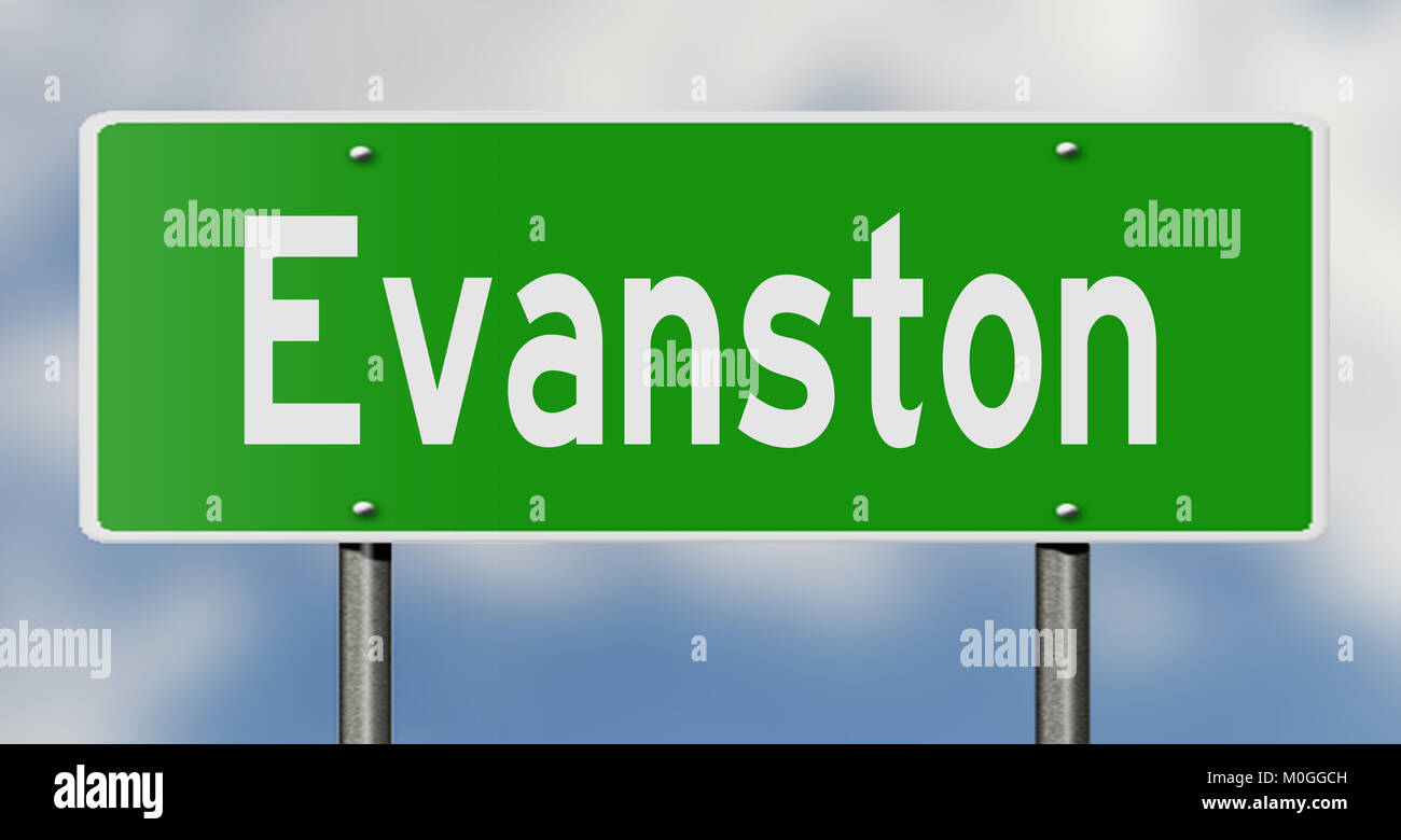 A 3d rendering of a green highway sign Stock Photo - Alamy