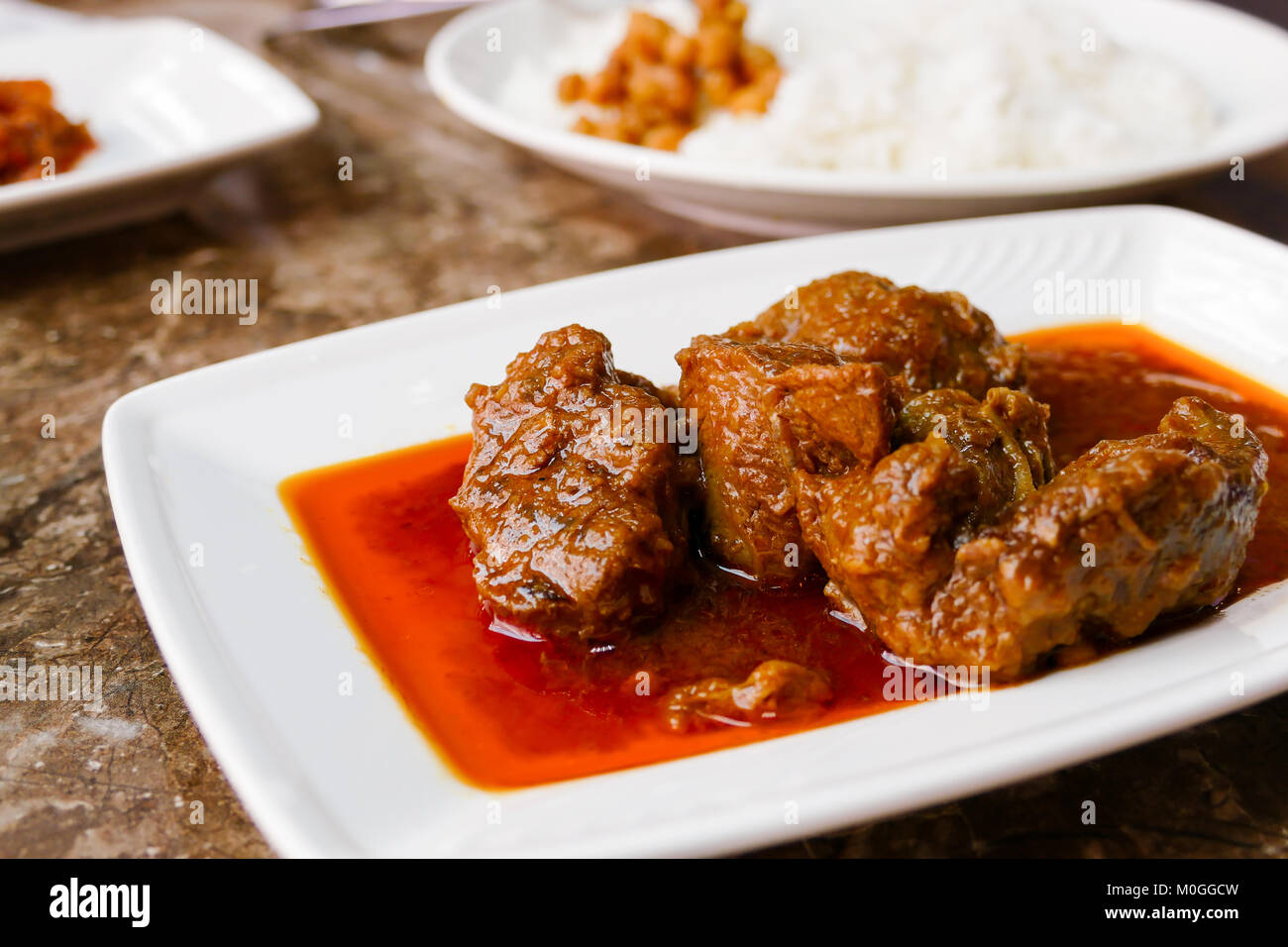 Lamb curry prepared Burmese style, Myanmar traditioanl food Stock Photo ...
