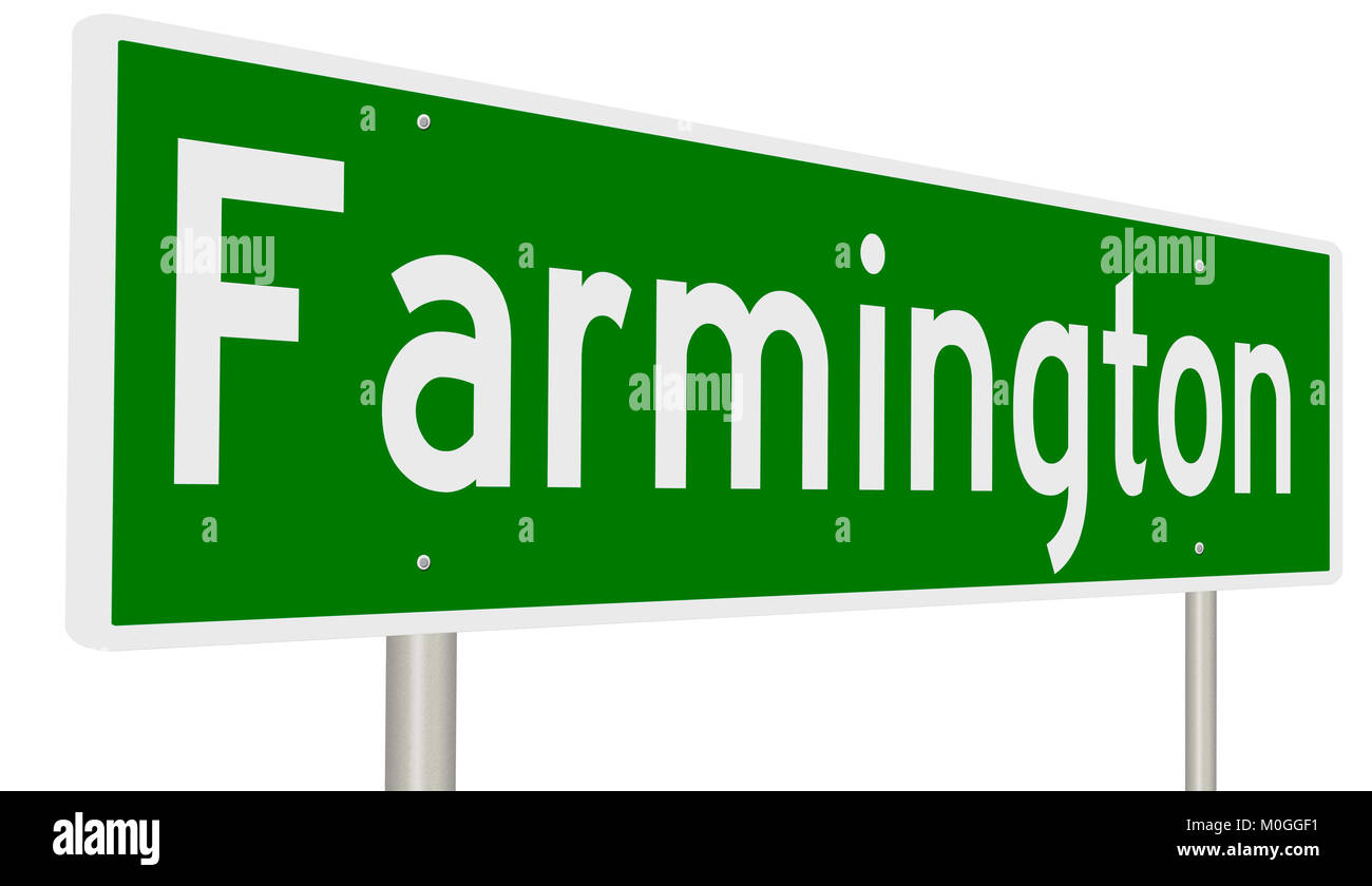 A 3d rendering of a green highway sign Stock Photo - Alamy