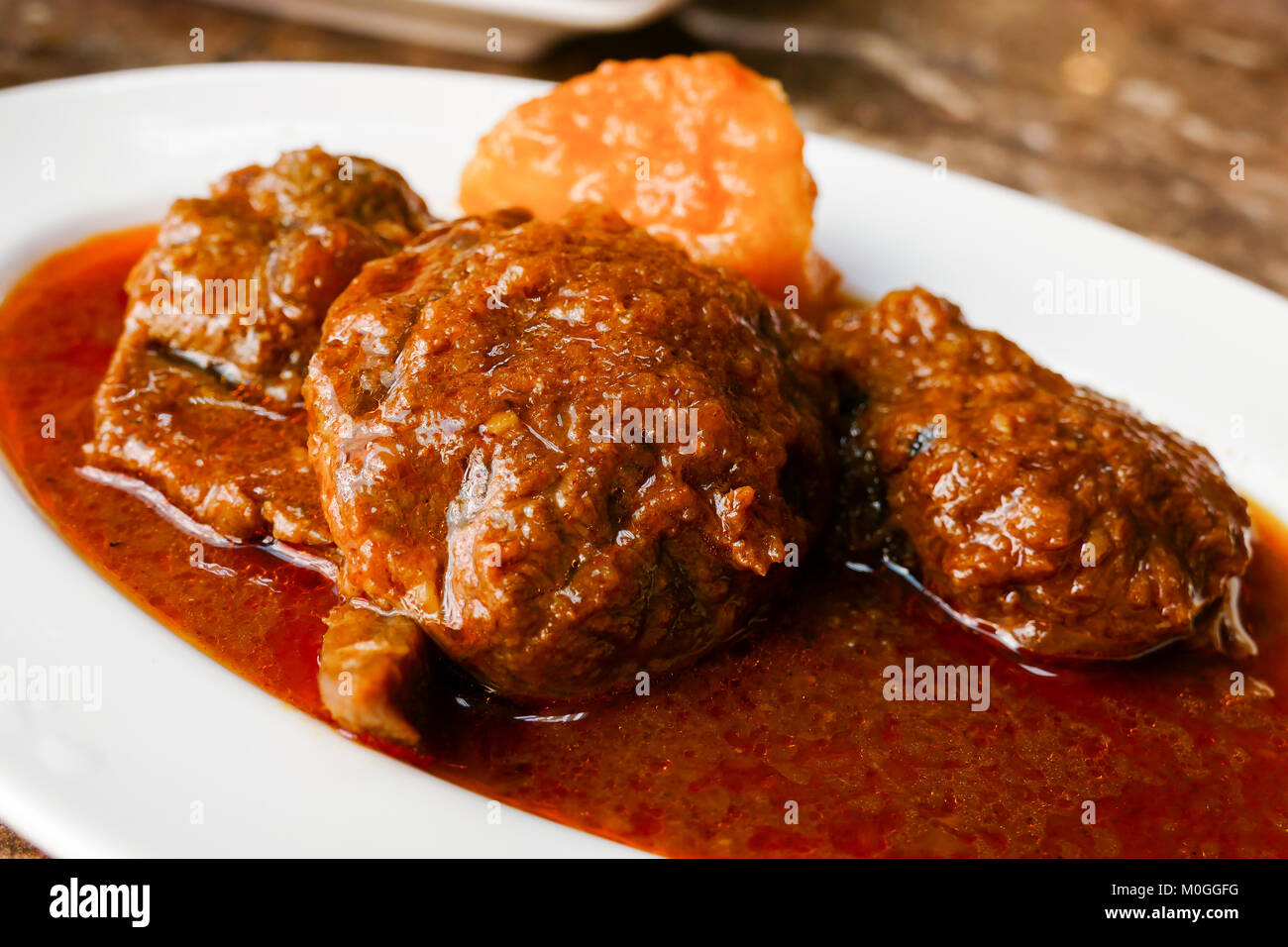 Beef curry prepared Burmese style, Myanmar traditional food Stock Photo ...