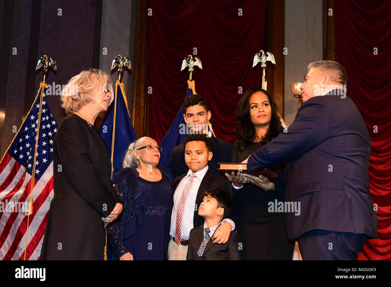 New York City, United States. 21st Jan, 2018. DA Eric Gonzalez sworn in ...