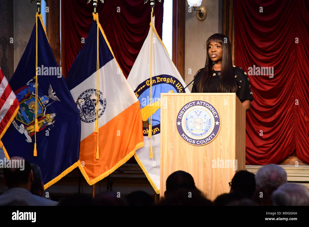 New York City, United States. 21st Jan, 2018. Lu-Shawn Thompson, widow ...