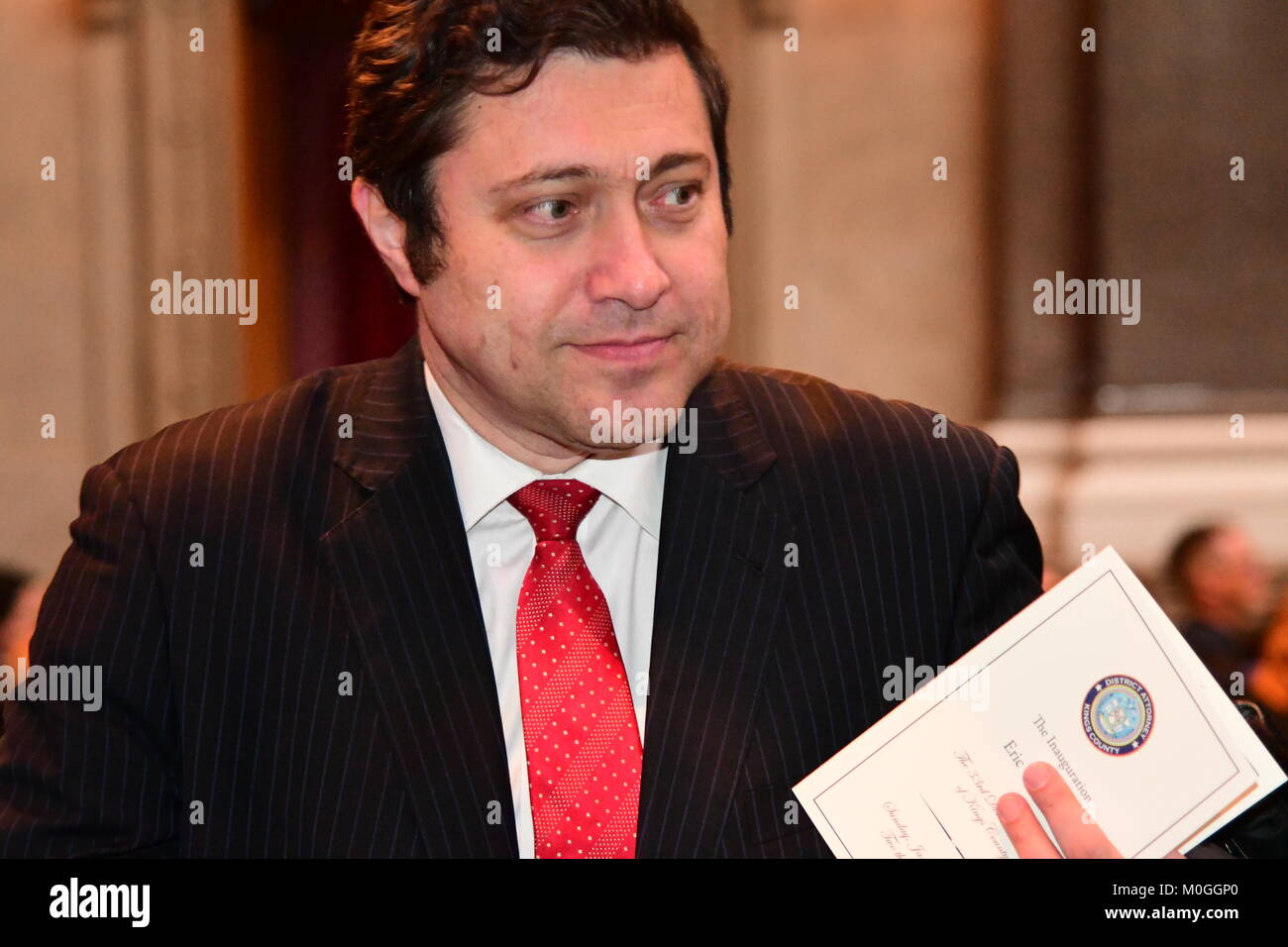 New York City, United States. 21st Jan, 2018. DA-elect Eric Gonzalez ...