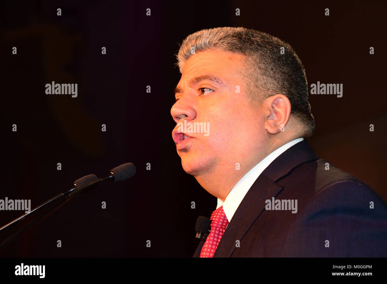 New York City, United States. 21st Jan, 2018. DA Eric Gonzalez ...