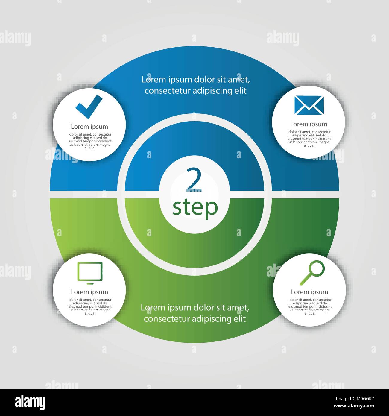 Modern vector illustration. Template of infographics with two elements ...