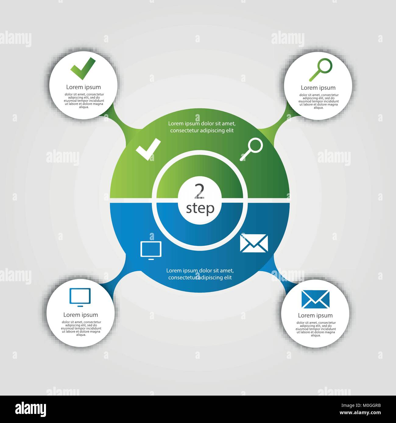 Modern vector illustration. Template of infographics with two elements ...
