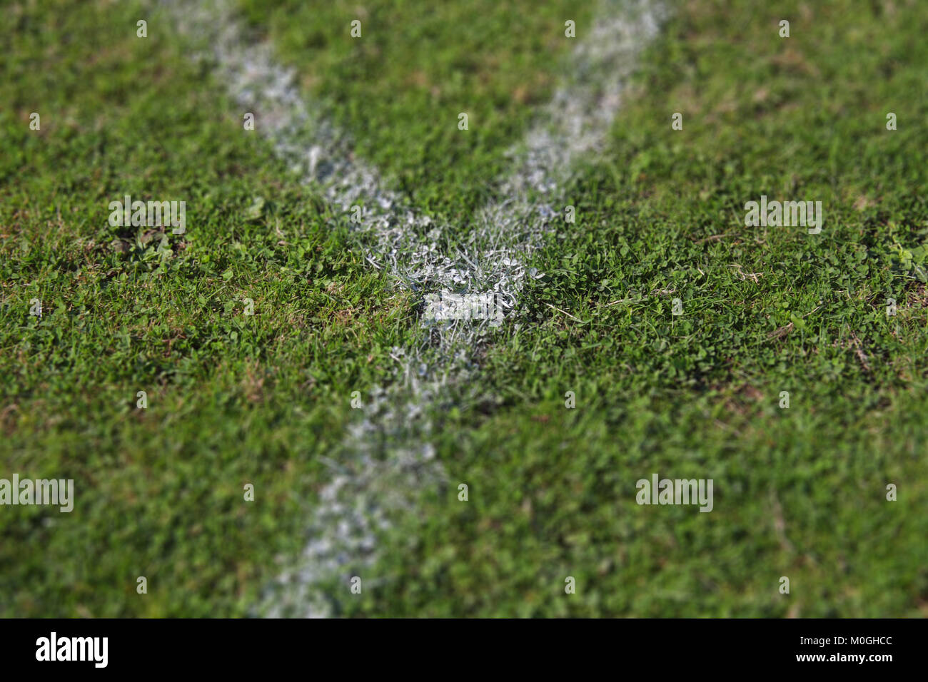 White painted lines on a football pitch Stock Photo - Alamy