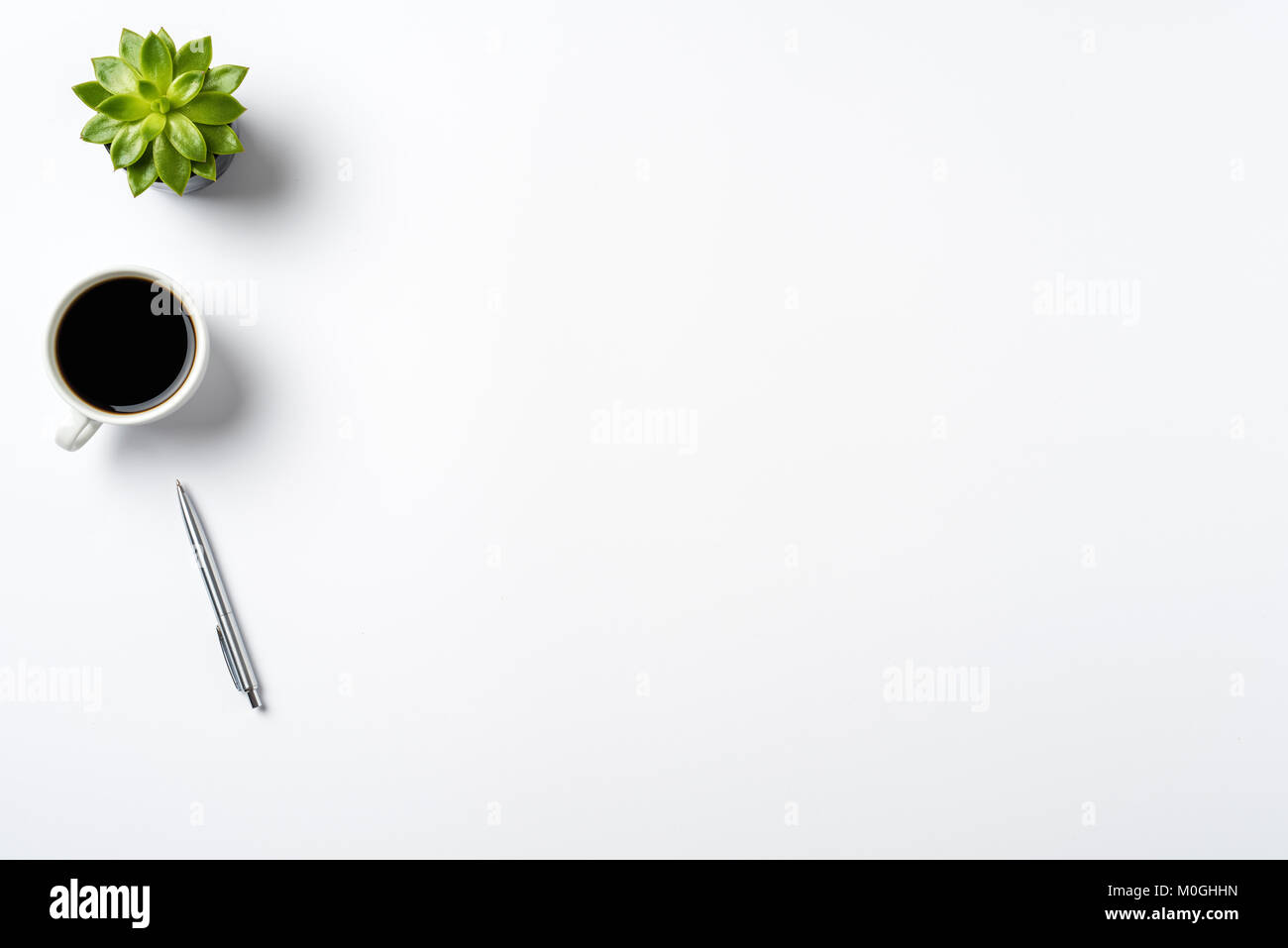 Overhead shot of empty office desk Stock Photo - Alamy