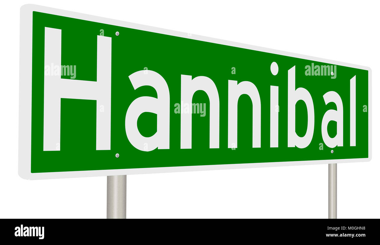 A 3d rendering of a green highway sign Stock Photo - Alamy