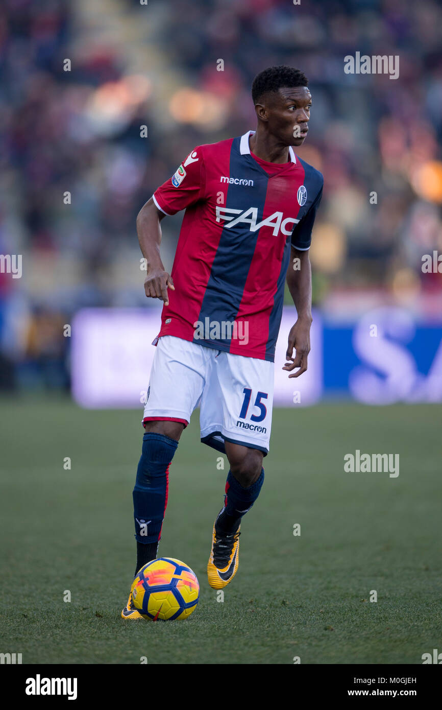 Ibrahima Mbaye of Bologna during the Italian "Serie A" match between ...