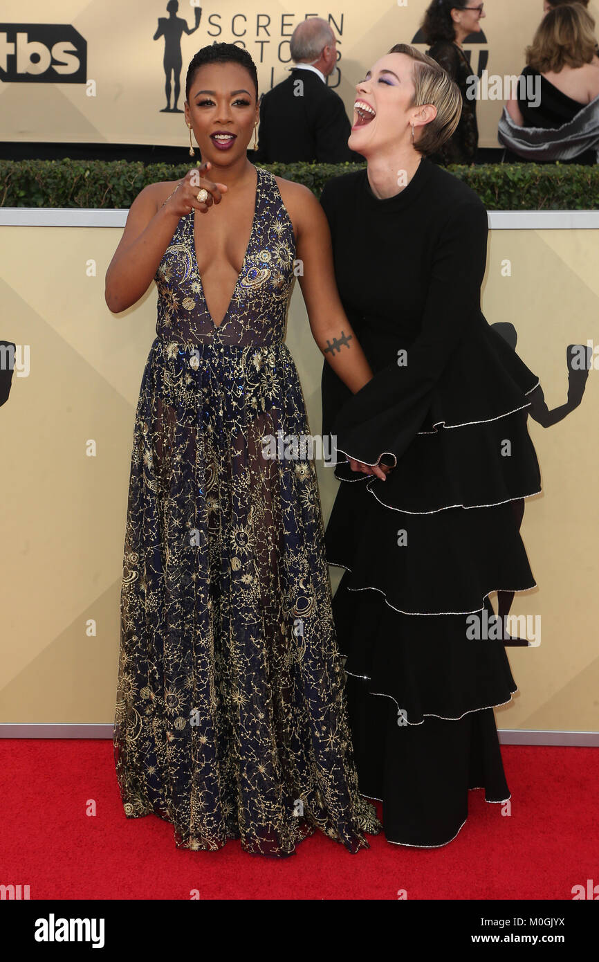 Los Angeles, Ca, USA. 21st Jan, 2018. Samira Wiley, Lauren Morelli at ...