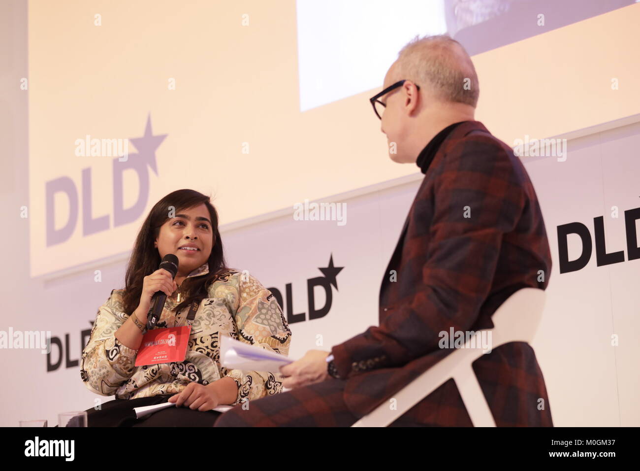 MUNICH/GERMANY - JANUARY, 21: (L-R) Nora Kahn (Rhizome), Hans Ulrich ...