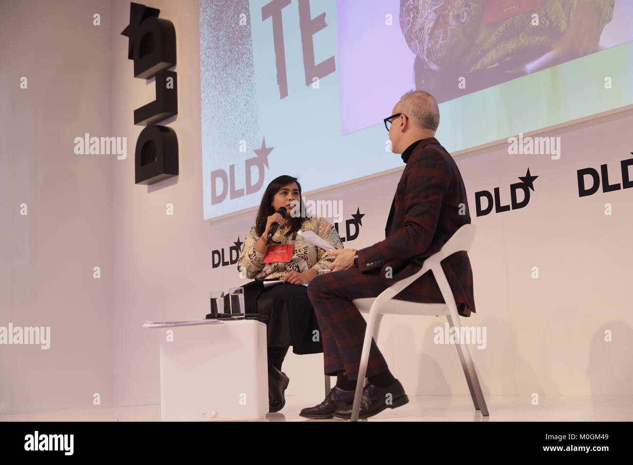 MUNICH/GERMANY - JANUARY, 21: (L-R) Nora Kahn (Rhizome), Hans Ulrich ...