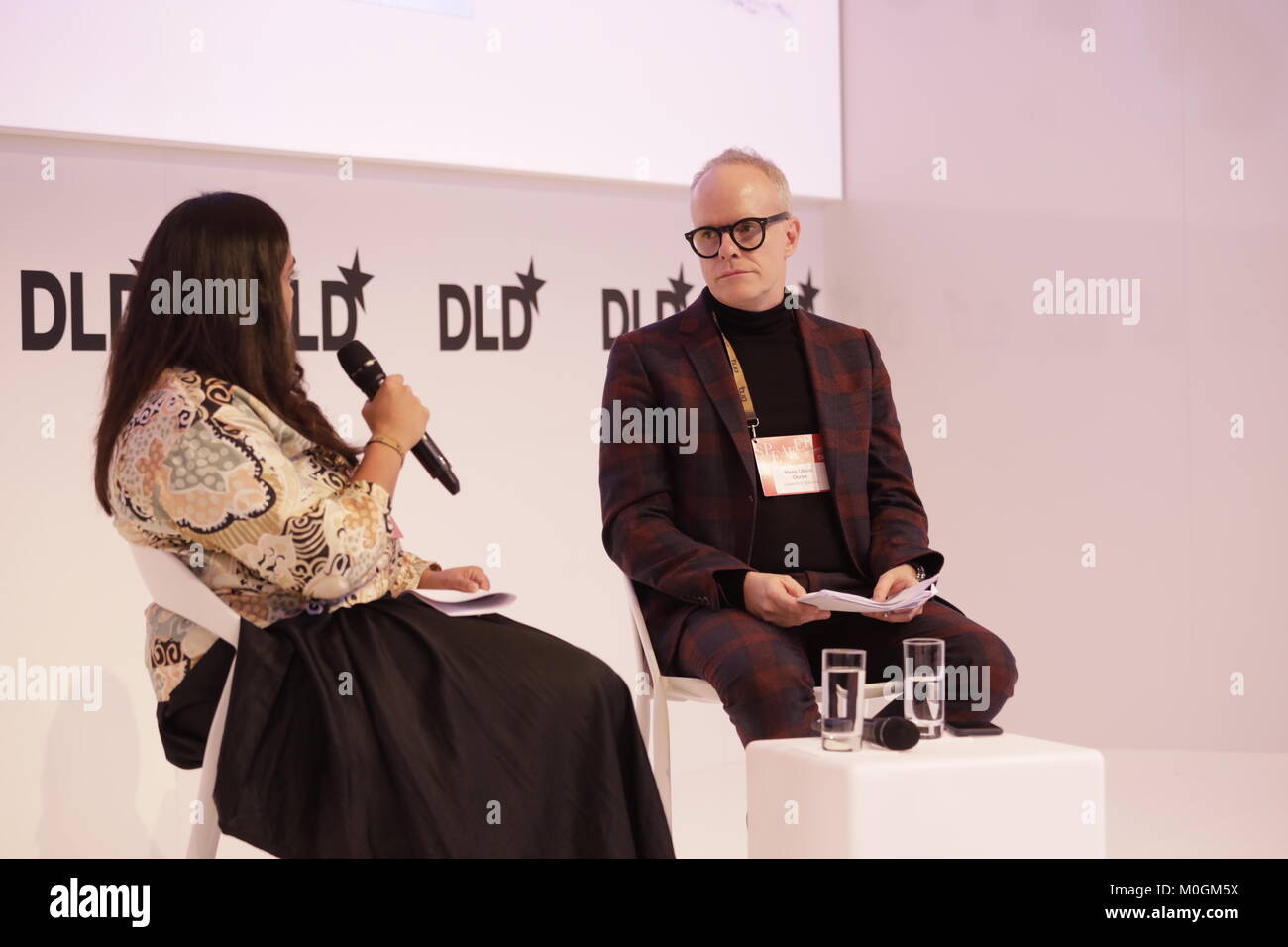 MUNICH/GERMANY - JANUARY, 21: (L-R) Nora Kahn (Rhizome), Hans Ulrich ...