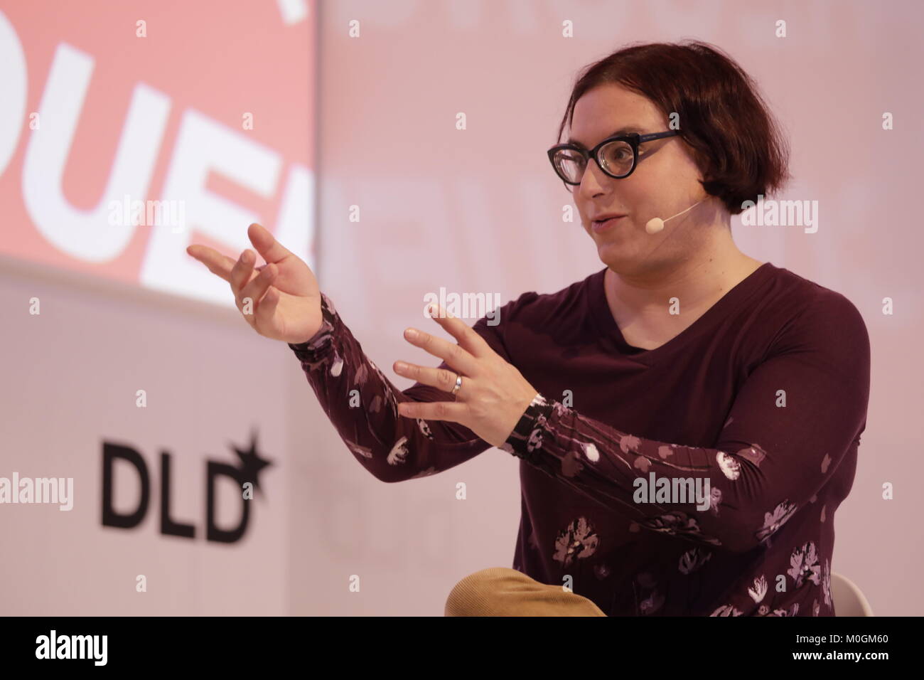 MUNICH/GERMANY - JANUARY, 21: Ina Fried (AXIOS) speaks in a panel ...