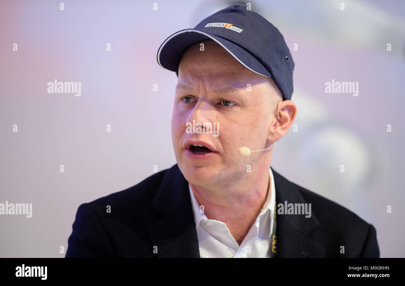 Munich, Germany. 22nd Jan, 2018. Christopher Muhr, co-founder of AUTO1 ...