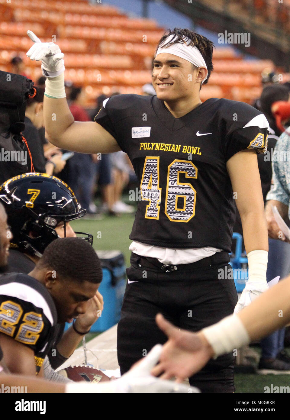 January 20, 2018 - Team Makai defensive back Kalamaku Kuewa #46 ...