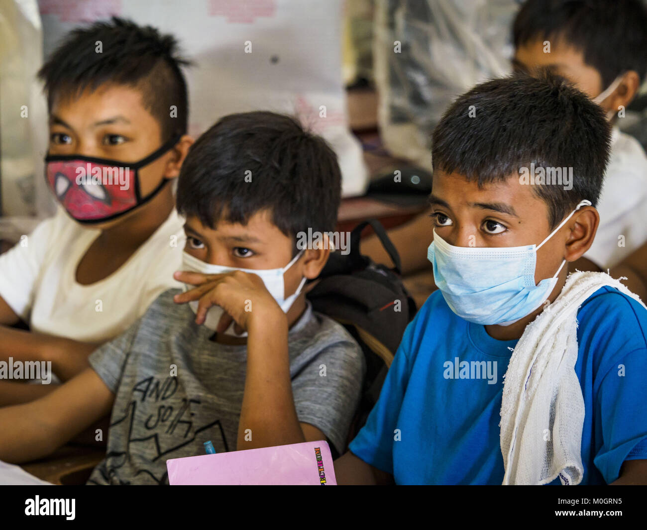 Guinobatan, Albay, Philippines. 22nd Jan, 2018. Students at Muladbucad ...