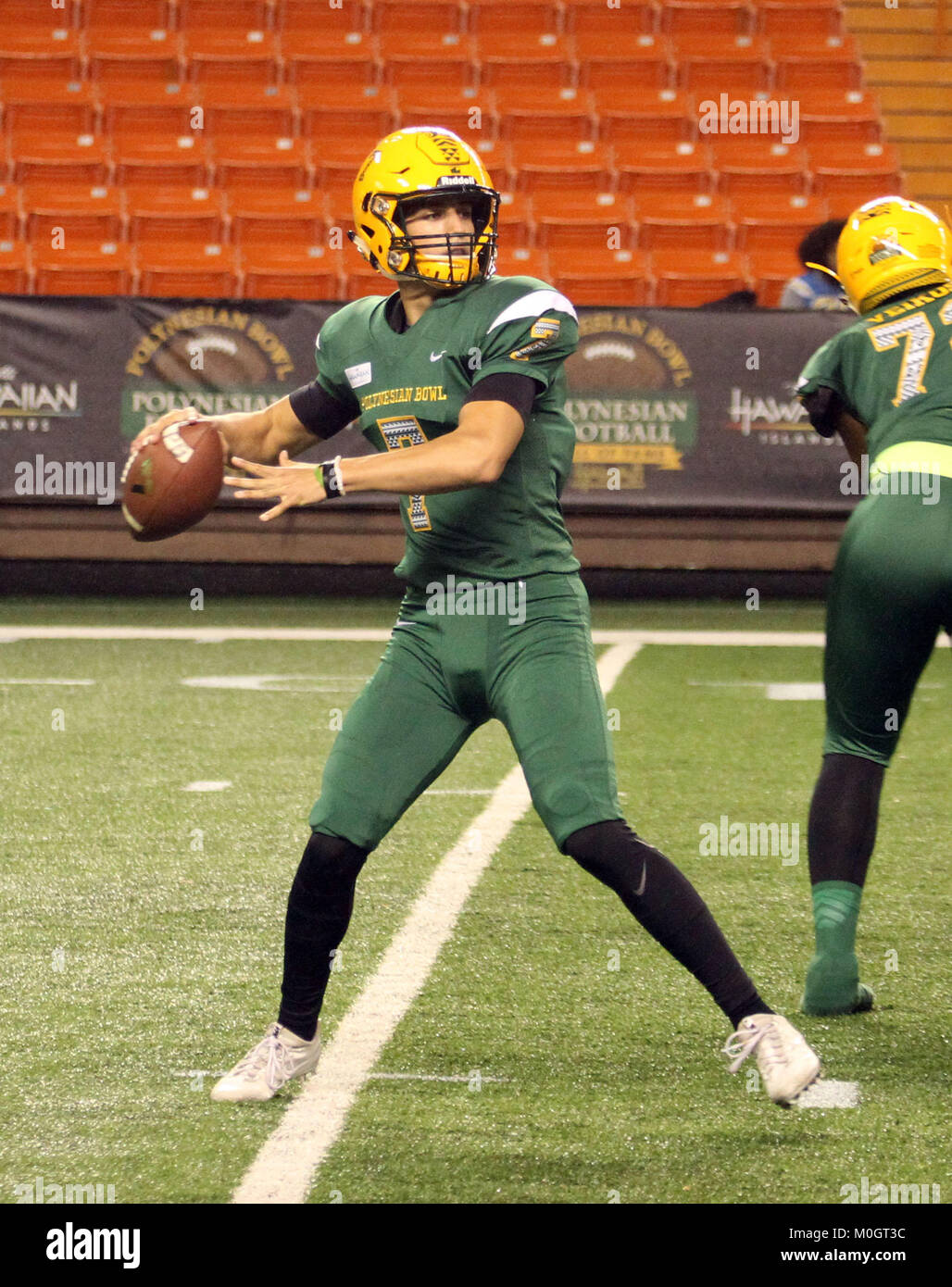 January 20, 2018 - Team Mauka quarterback Brevin White #7 (Paraclete HS ...