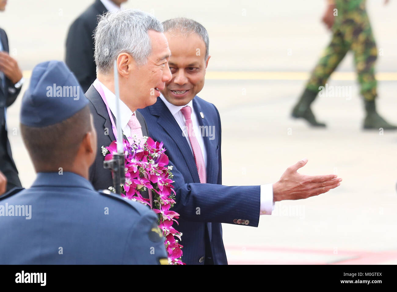 Singapore Prime Minister Lee Hsien Loong and His Wife Ho Ching arrival ...
