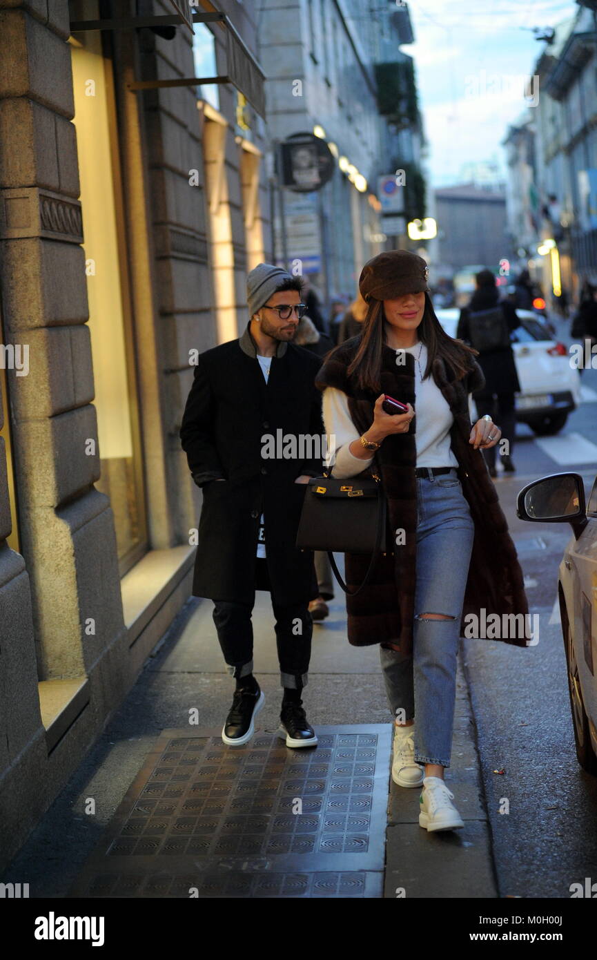 Milan, Lorenzo Insigne and wife Genoveffa in the center Lorenzo Insigne ...
