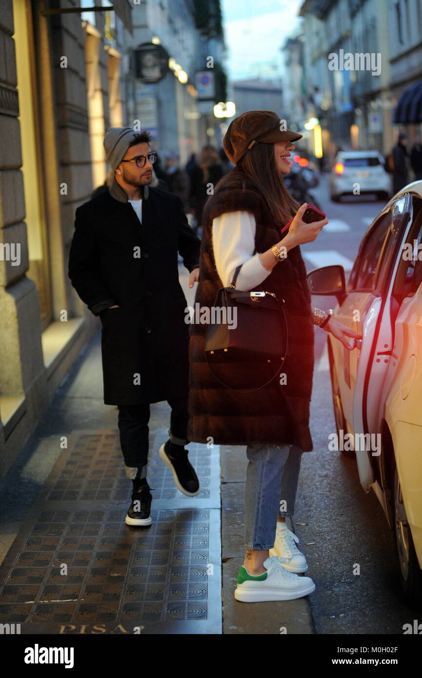 Milan, Lorenzo Insigne and wife Genoveffa in the center Lorenzo Insigne ...
