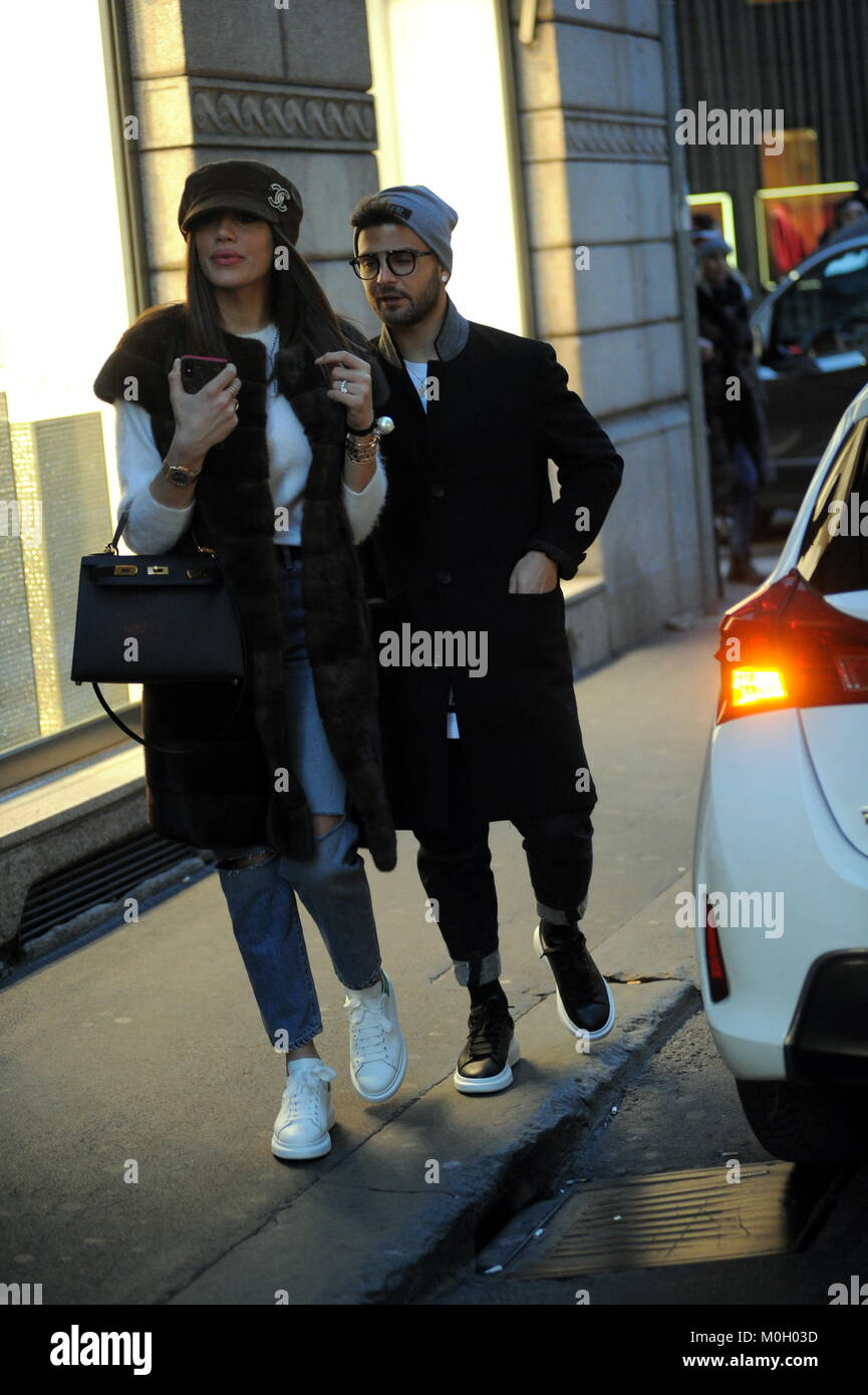 Milan, Lorenzo Insigne and wife Genoveffa in the center Lorenzo Insigne ...